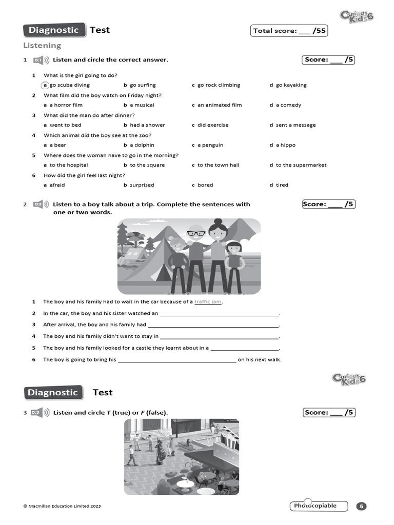 Diagnostic Test 6th Grade | PDF