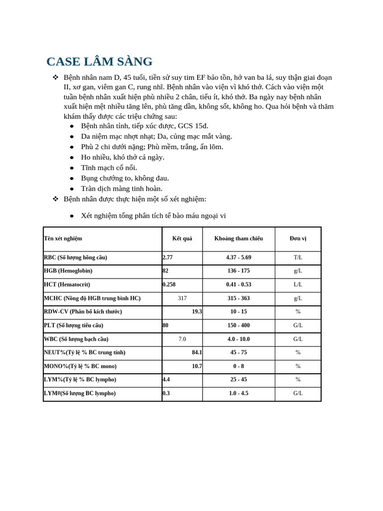 Case Lâm Sàng | PDF