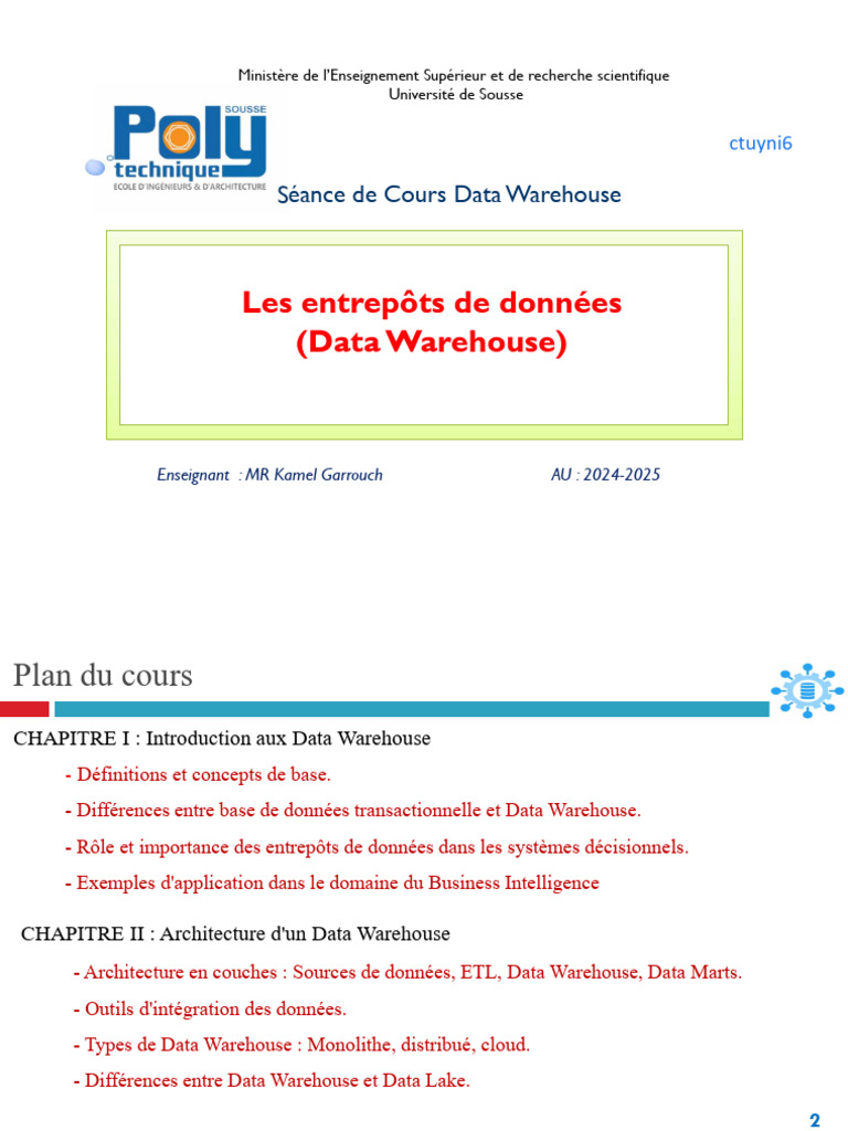 Introduction aux Entrepôts de Données | PDF | Entrepôt de données ...