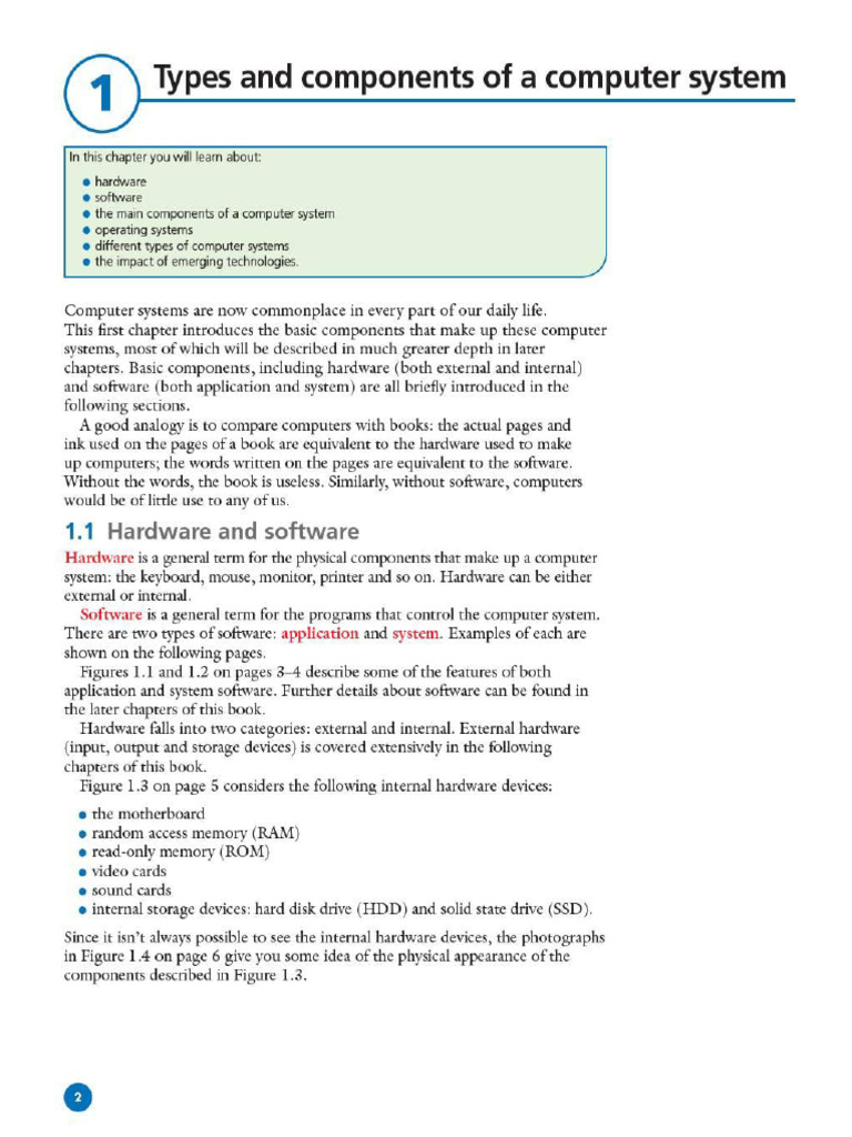 Chapter 3 - Types and Components of a Computer System (1) | PDF