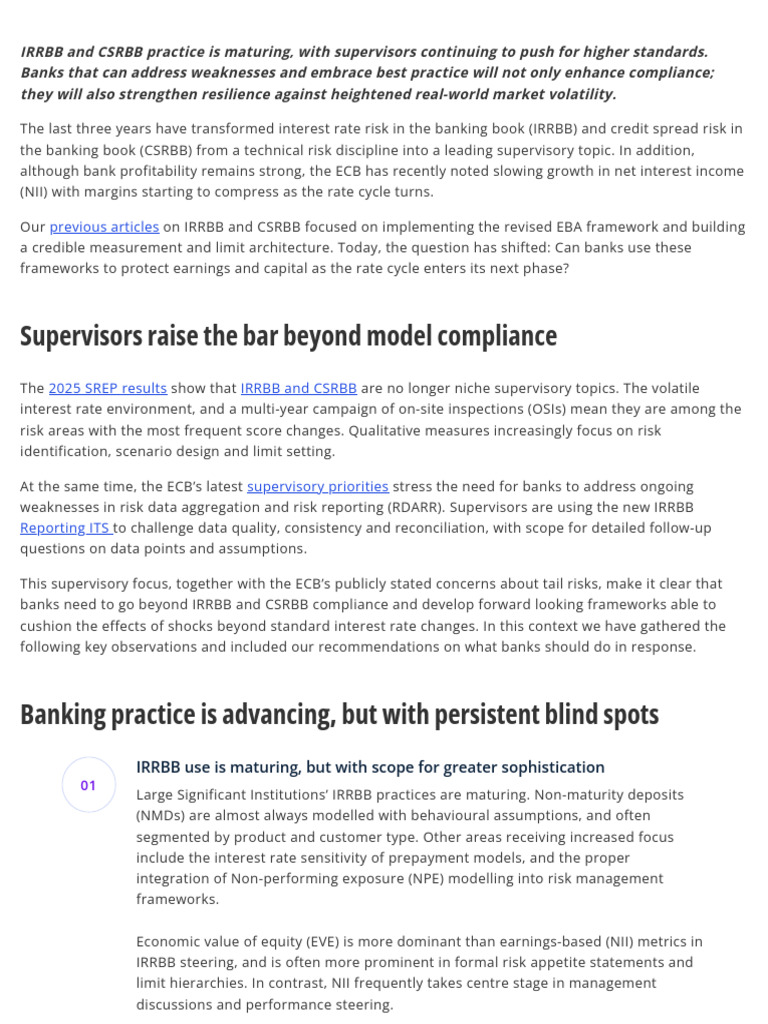Enhancing IRRBB and CSRBB Compliance | PDF | Risk | Banks