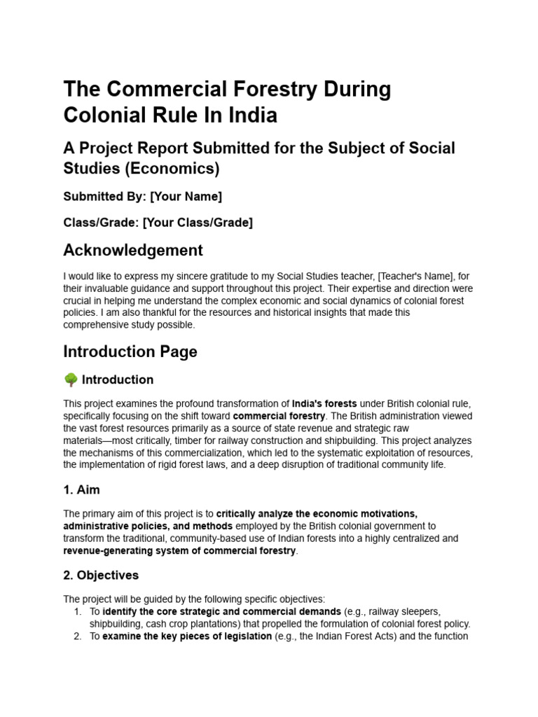 Colonial Commercial Forestry in India | PDF | Forests | Plantation