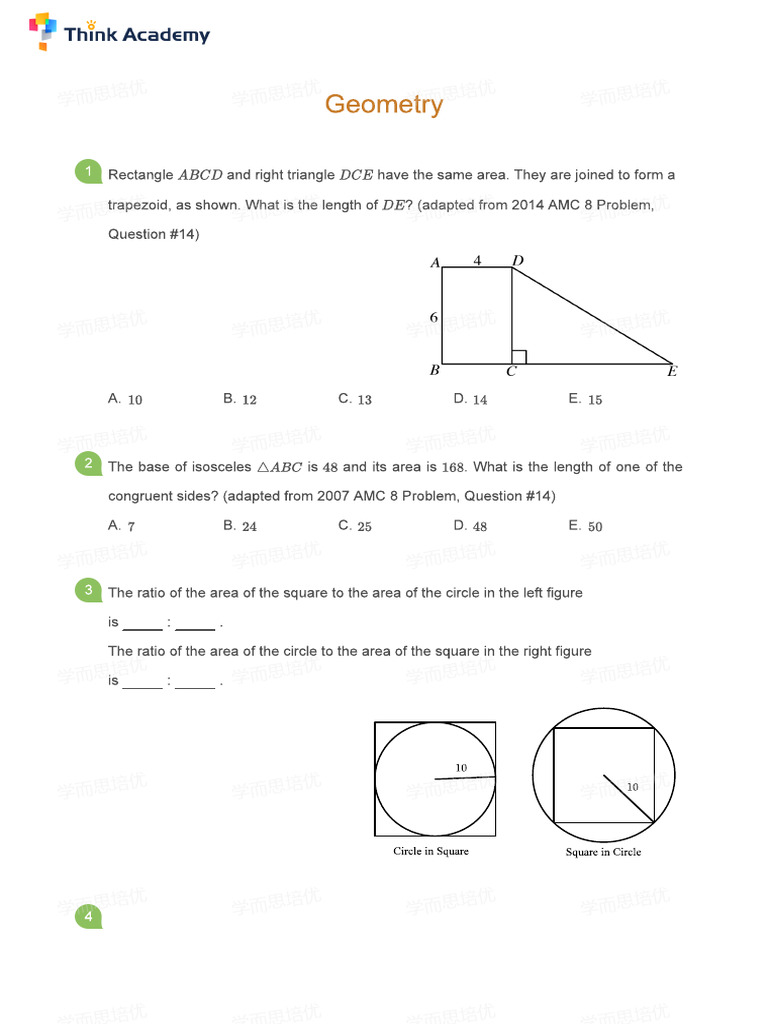 AMC 8 AR Geometry | PDF