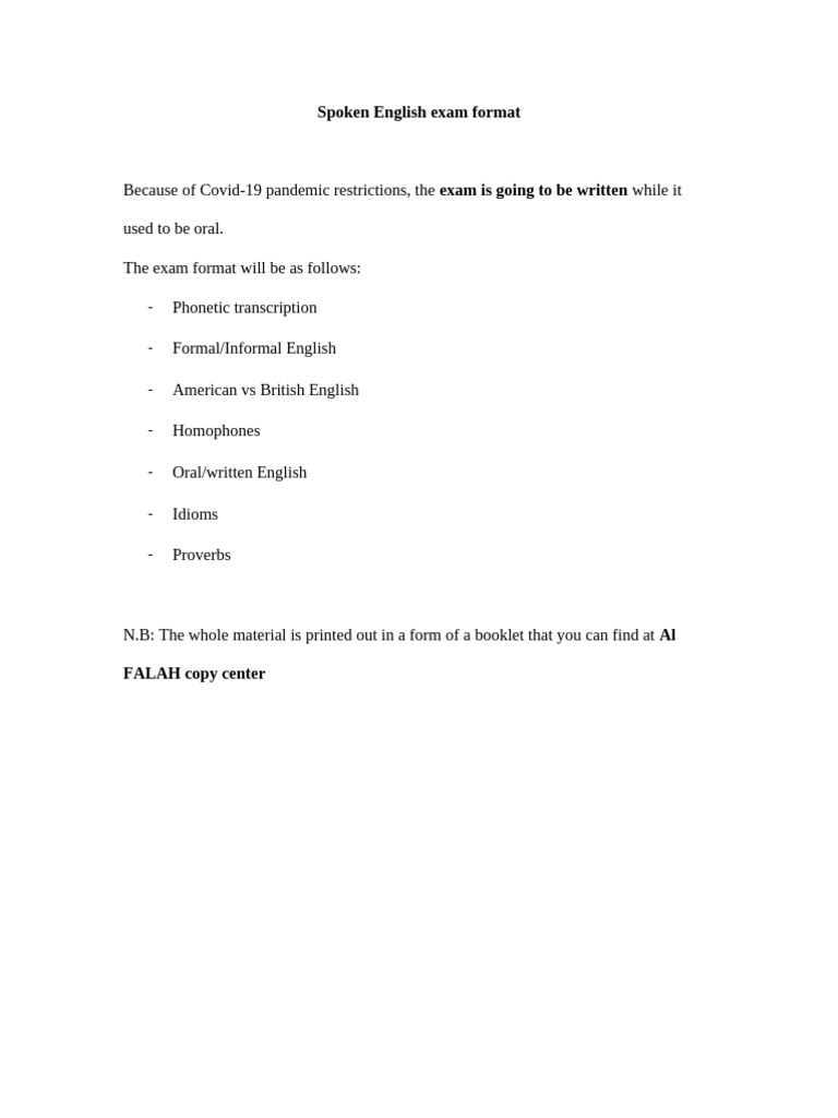 Spoken English GR 67 Exam Form | PDF