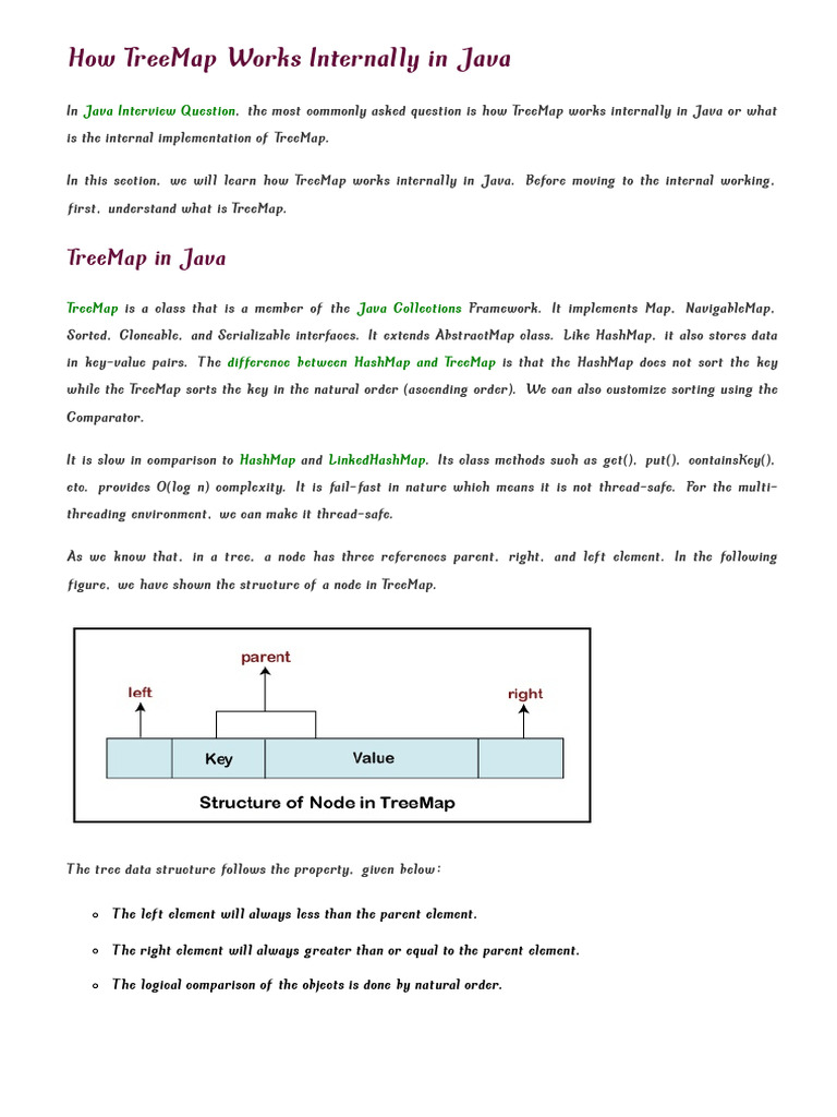 How TreeMap Works Internally in Java - Javatpoint | PDF | Computer ...