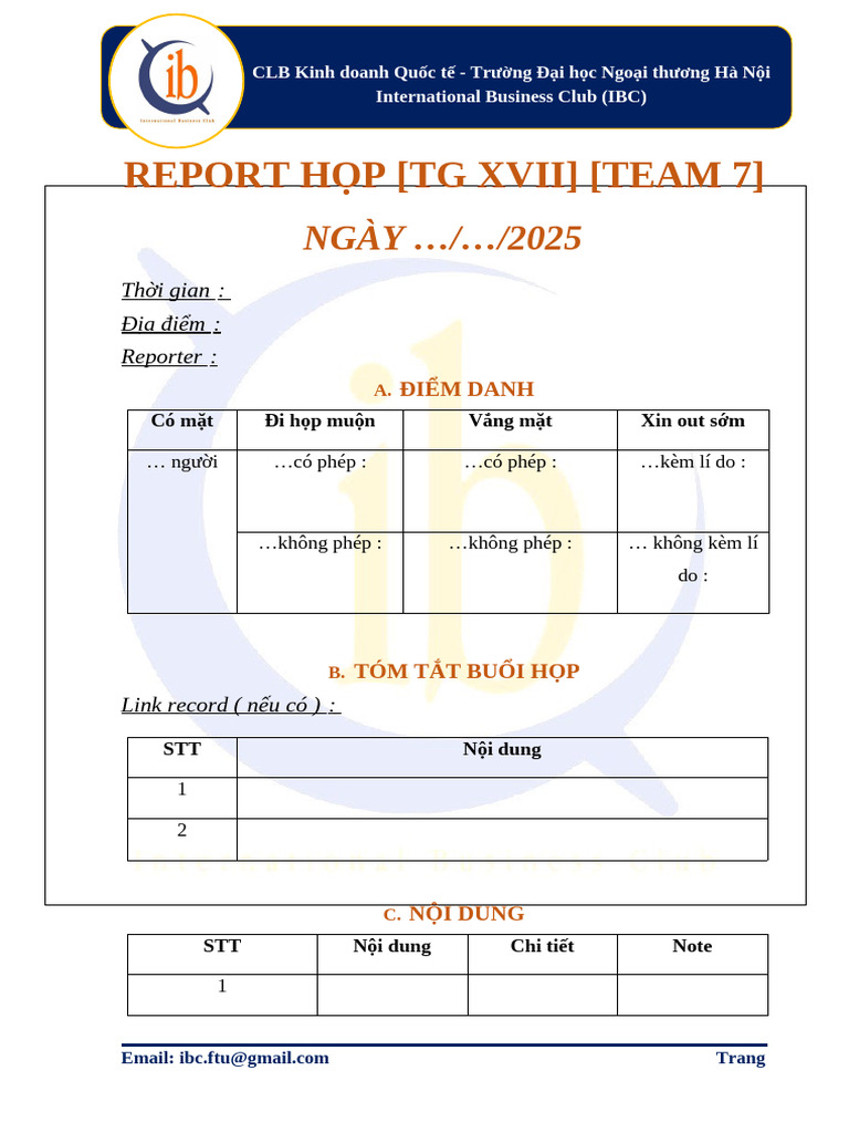 IBC FTU Template Docs 1 | PDF