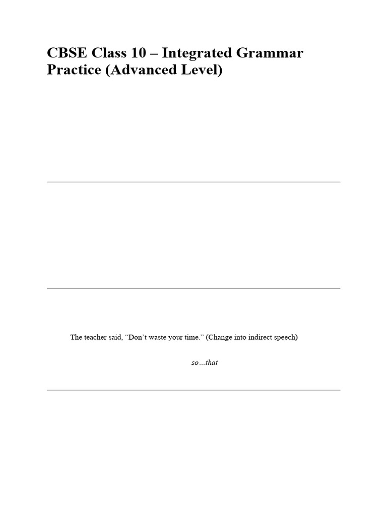 CBSE Class 10 Grammar | PDF | Grammar | Linguistics