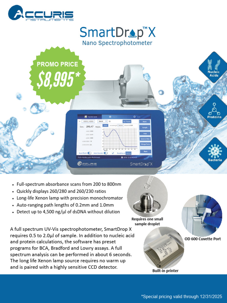 SmartDrop X UV-Vis Spectrophotometer | PDF