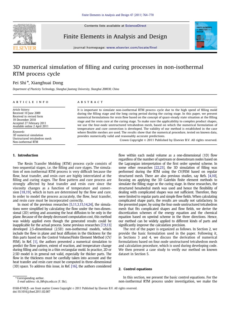 RTM Non Isothermal | PDF | Finite Element Method | Composite Material