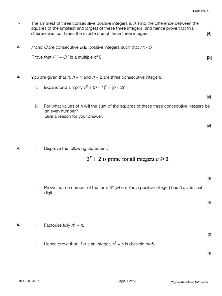 Proof (Yr. 1) | PDF | Mathematical Proof | Argument