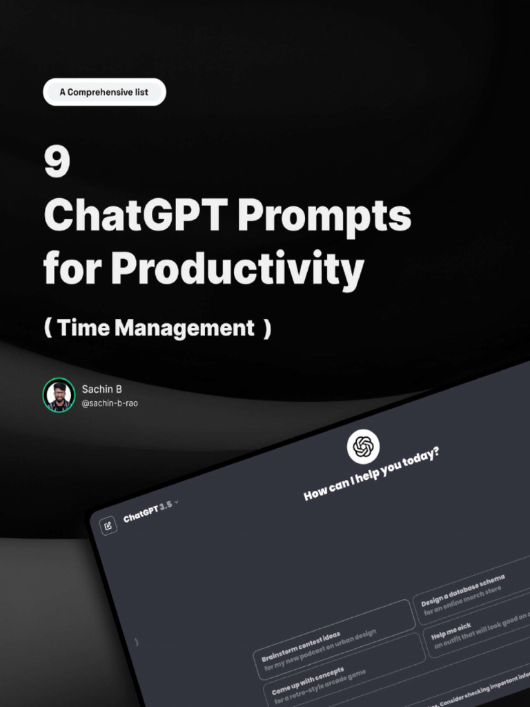 9 ChatGPT Prompts For Productivity | PDF