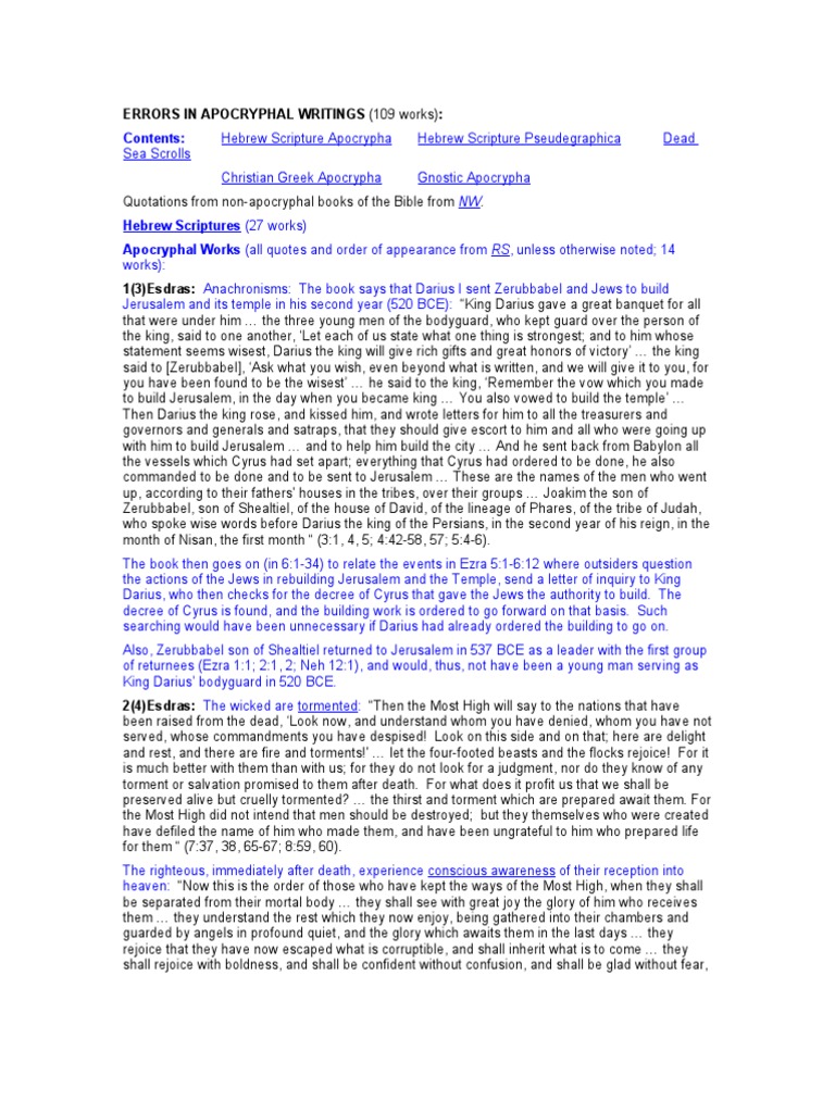 Apocryphal Books | PDF | Book Of Esther | Apocrypha