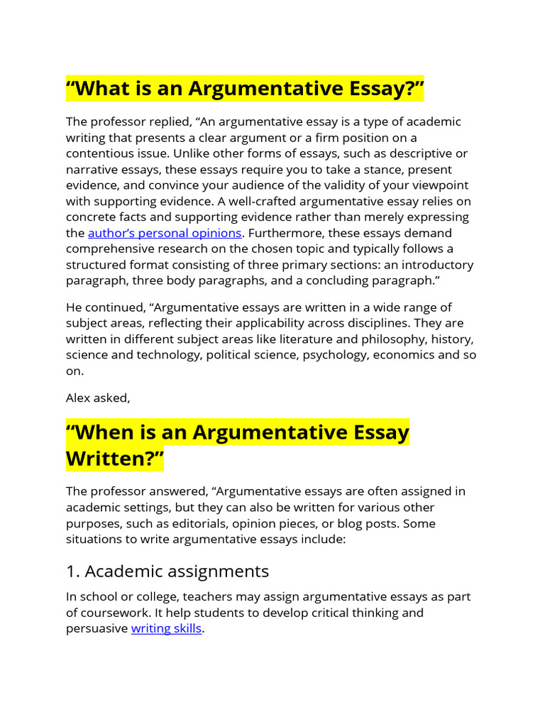Argumentative Essay | PDF | Essays | Artificial Intelligence