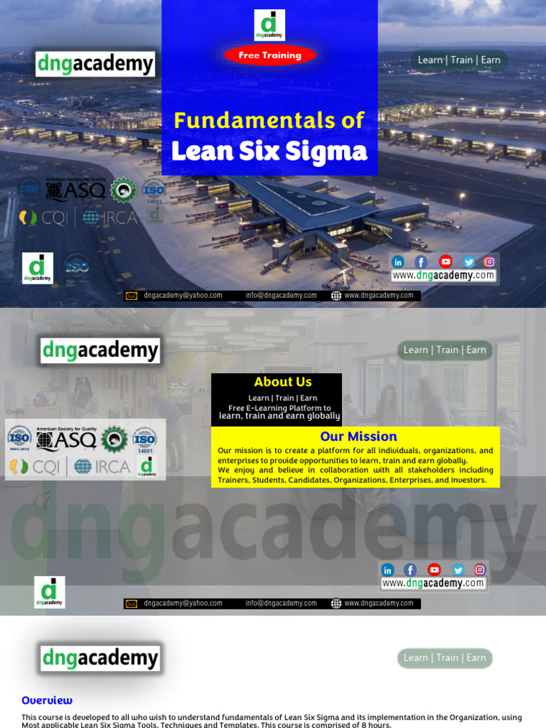 Six Sigma Training PPT Slides by (DNG Academy) | PDF | Six Sigma ...