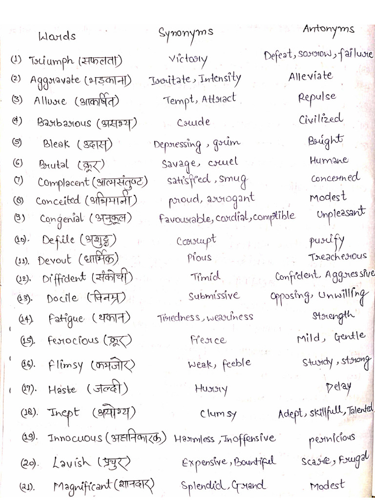 English by Vipin Sir Vocabulary #32_notes | PDF