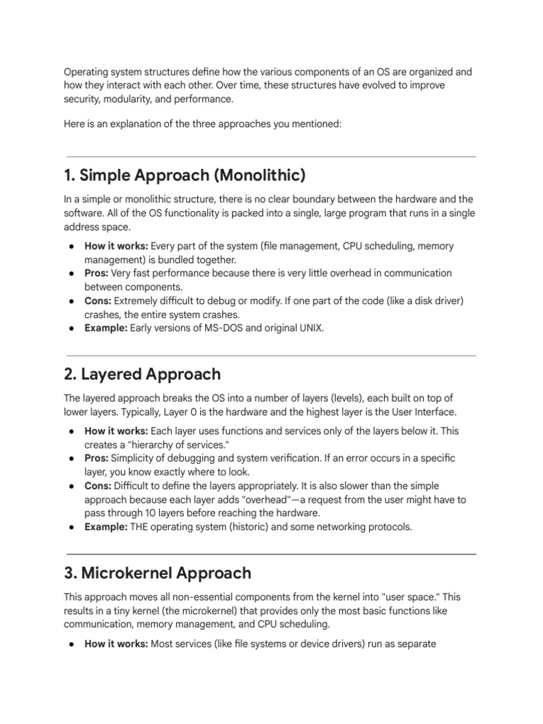 Structure of Os | PDF | Kernel (Operating System) | Operating System