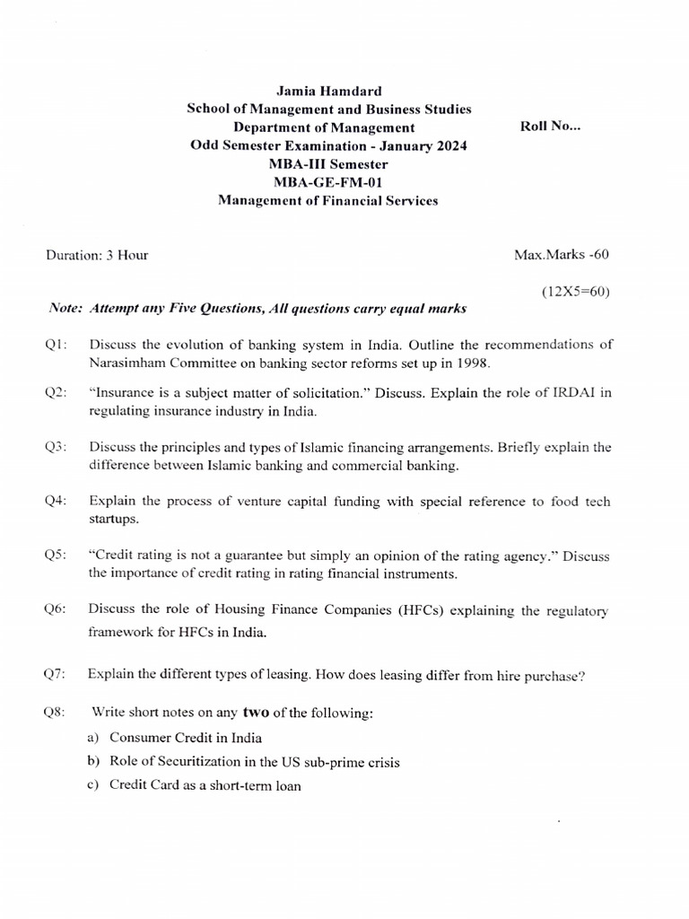 Mba FM 01 2024 PDF | PDF