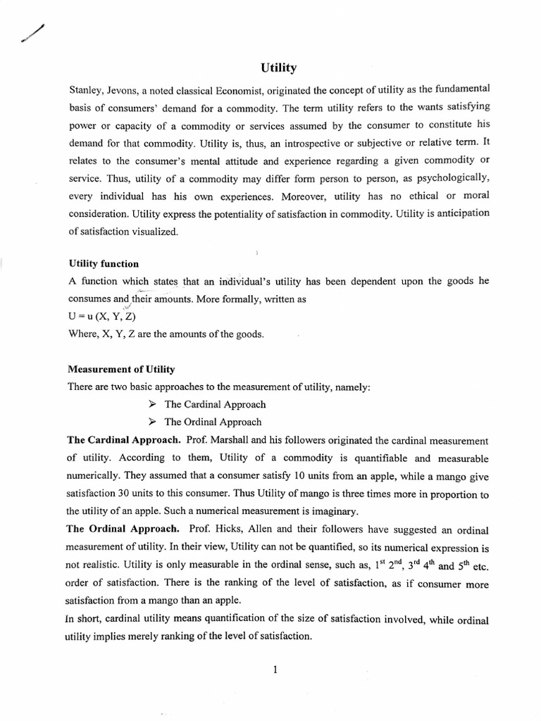 Understanding Utility in Economics | PDF | Utility | Goods