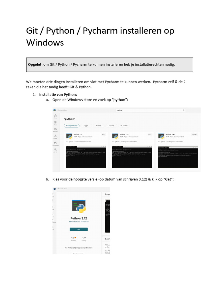 Installatie Gids Pycharm Windows | PDF