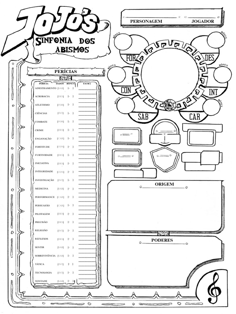 FICHA DE JOJO - RPG | PDF