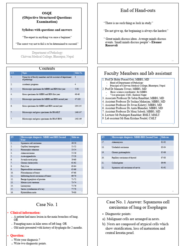 Pathology Exam Syllabus & Q&A Guide | PDF | Epithelium | Carcinoma