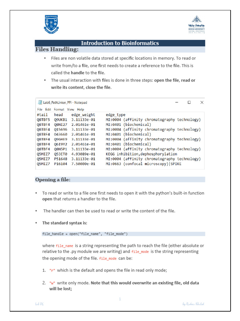 Lab6 - Intro to Bioinformatics | PDF | String (Computer Science ...