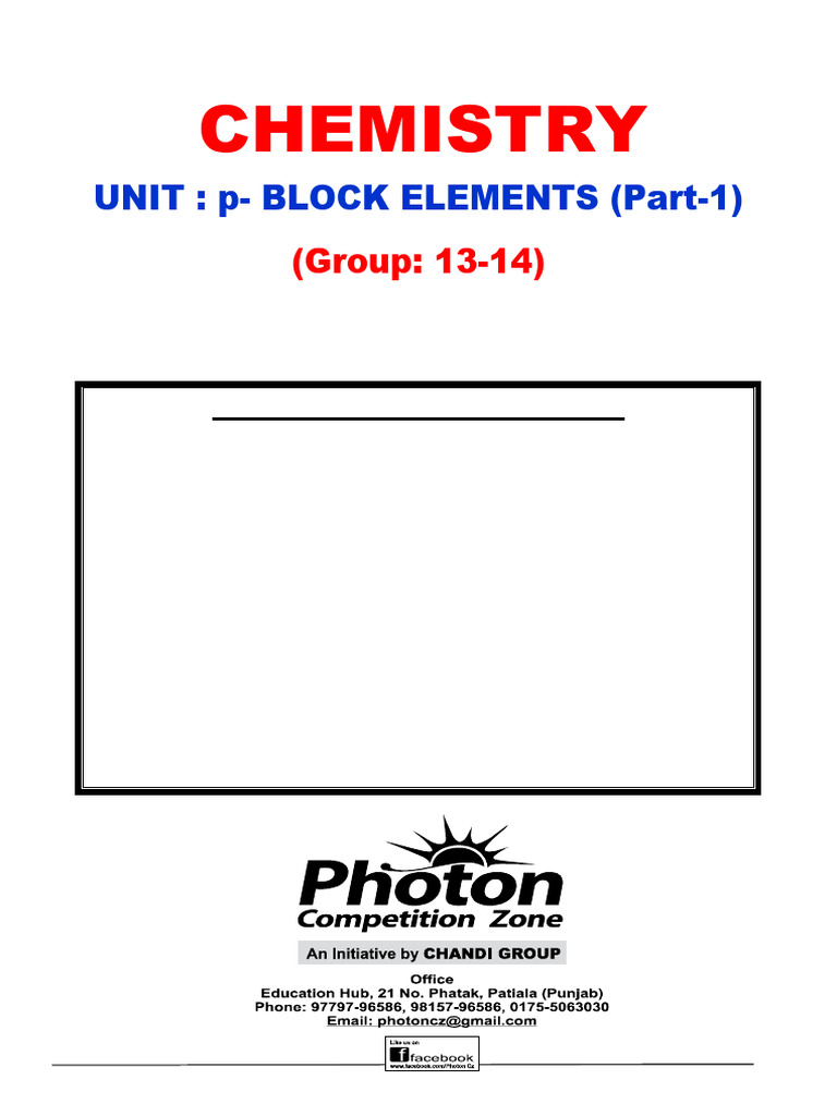 p-Block Elements (Part-1) G 13-14_251210_151648 | PDF | Carbon ...