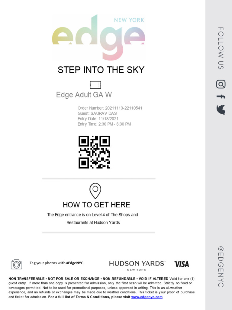 Edge NYC Ticket Information | PDF