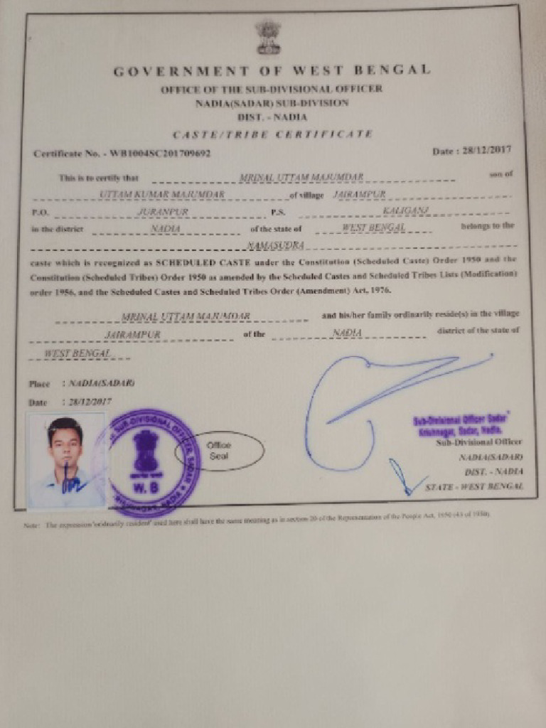 SC Certificate | PDF