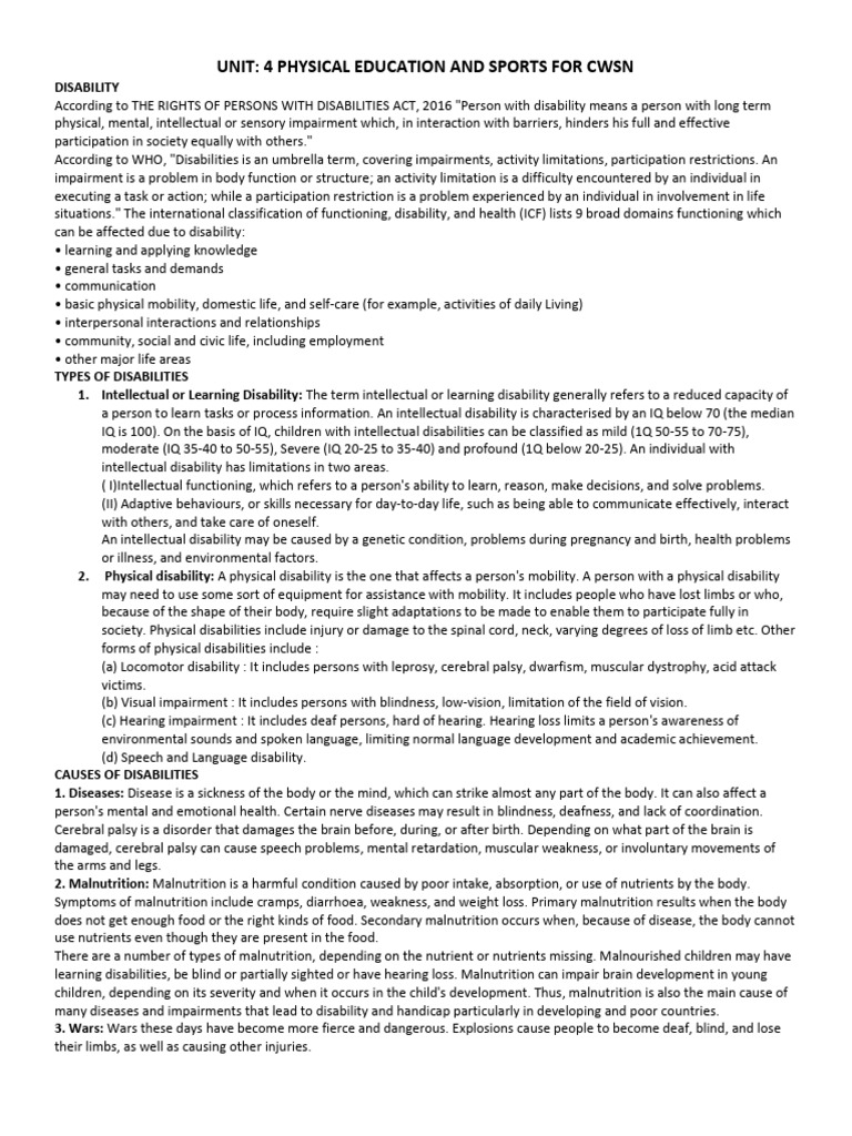 CWSN | PDF | Intellectual Disability | Disability