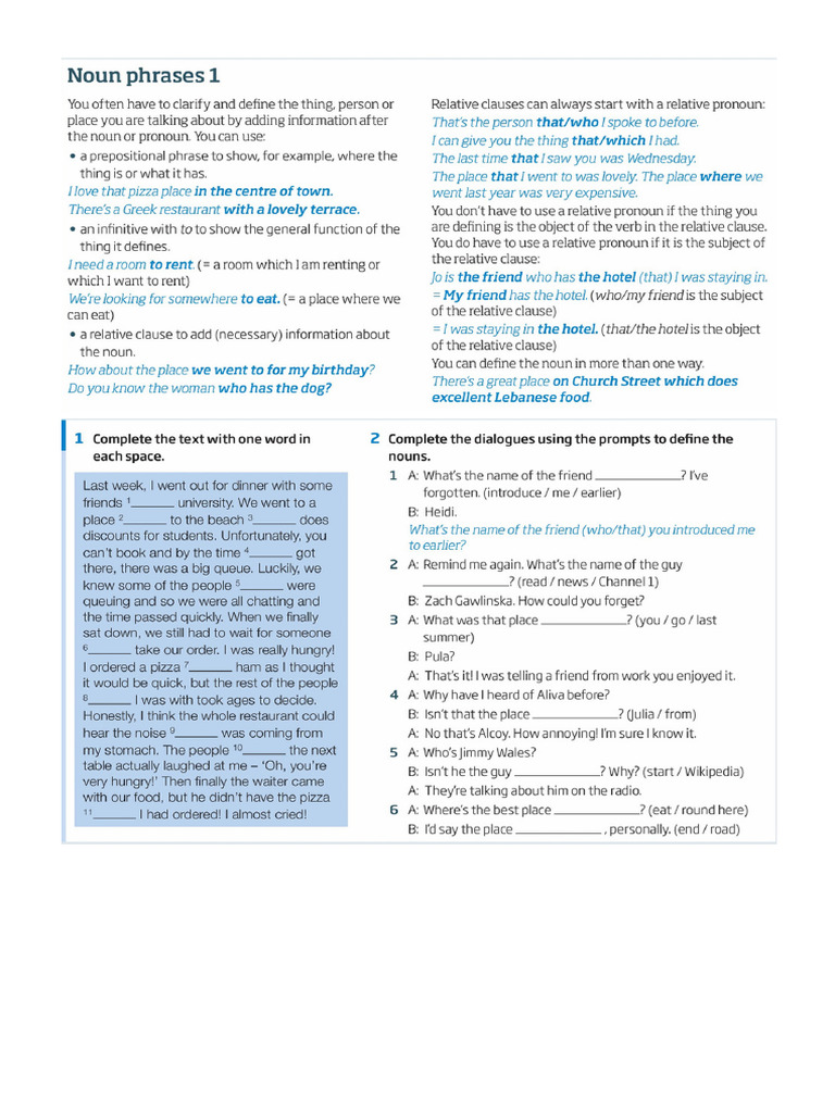 Noun Phrases - Relative Clauses | PDF