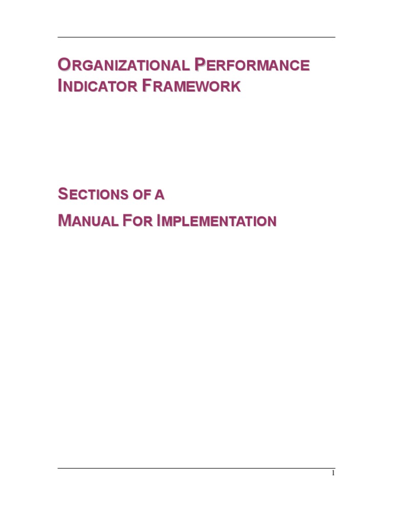 OPIF Manual (Philippines) | PDF | Leadership | Organizational Culture