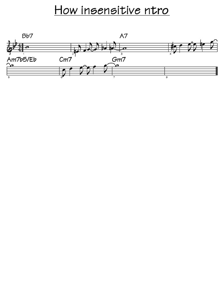 How Insensitive Intro | PDF
