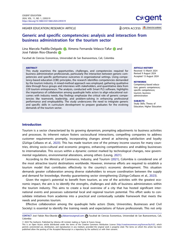 Generic and Specific Competencies Analysis and Interaction From | PDF ...