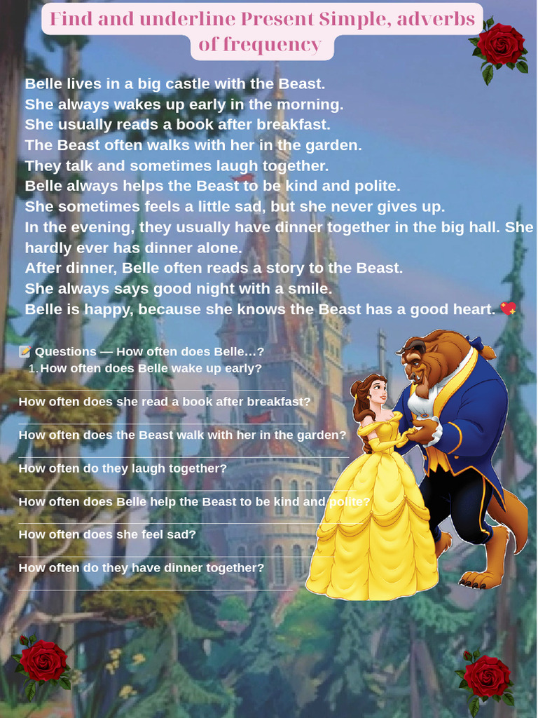 Belle Lives in a Big Castle With the Beast. She Always Wakes Up Early ...