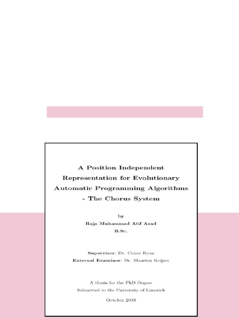 A Position Independent Representation For Evolutionary Automatic ...