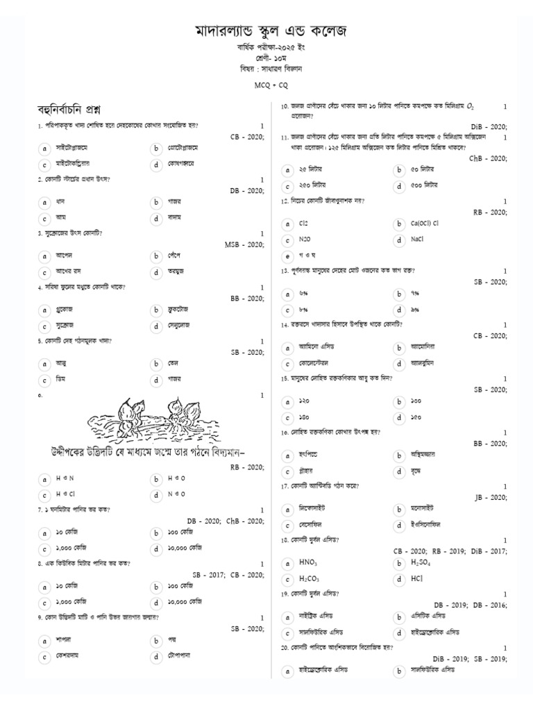 MSC Final Class 10 Science | PDF