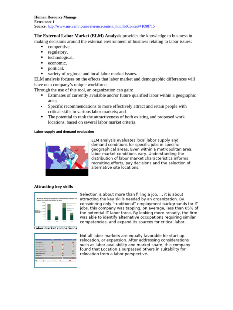 External Labor Market Analysis Guide | PDF | Labour Economics | Market ...