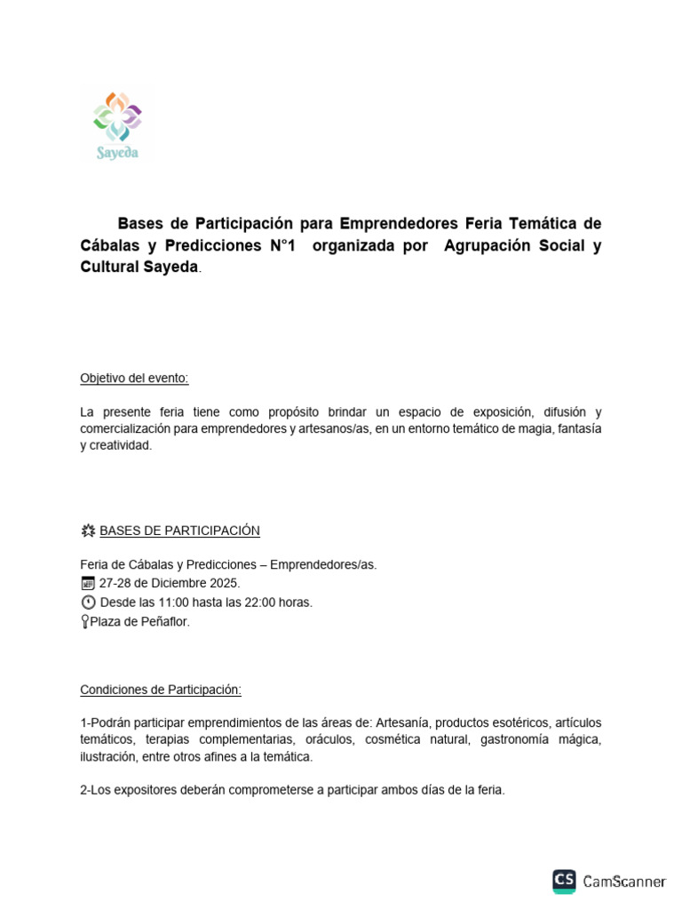 Bases 3° Feria Cabalas | PDF