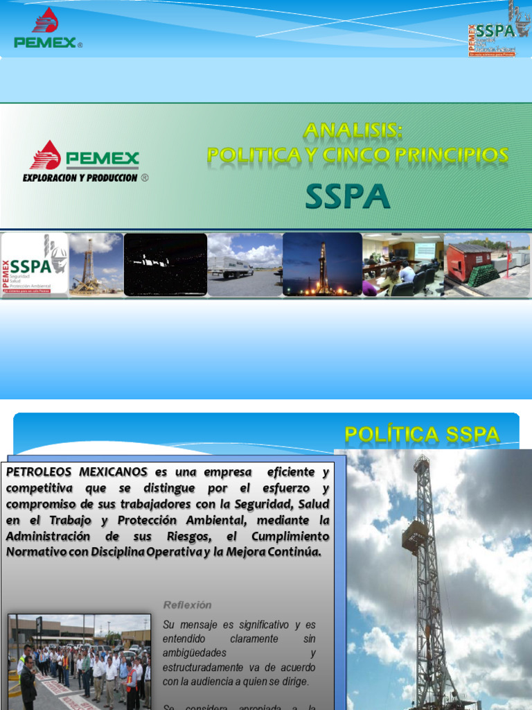 Seguridad y Salud en PEMEX: Principios SSPA | PDF