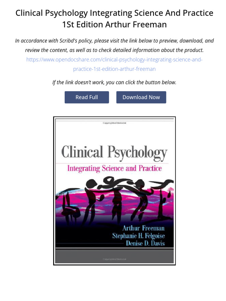 Clinical Psychology Integrating Science and Practice 1st Edition Arthur ...