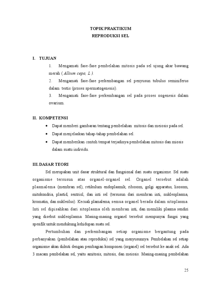 Acara 4 - Reproduksi Sel | PDF
