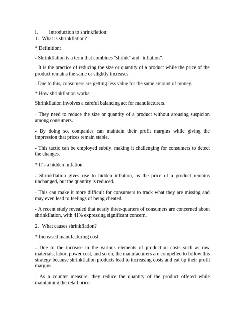Understanding Shrinkflation Explained | PDF | Prices | Inflation