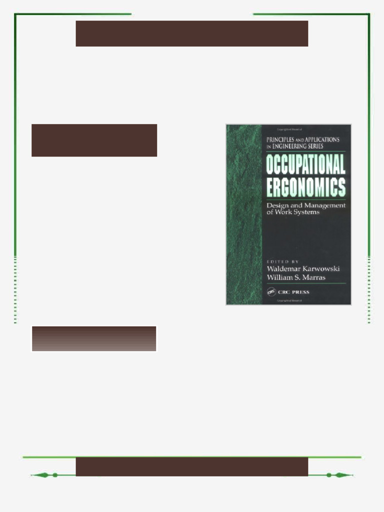 Occupational Ergonomics Design and Management of Work Systems ...