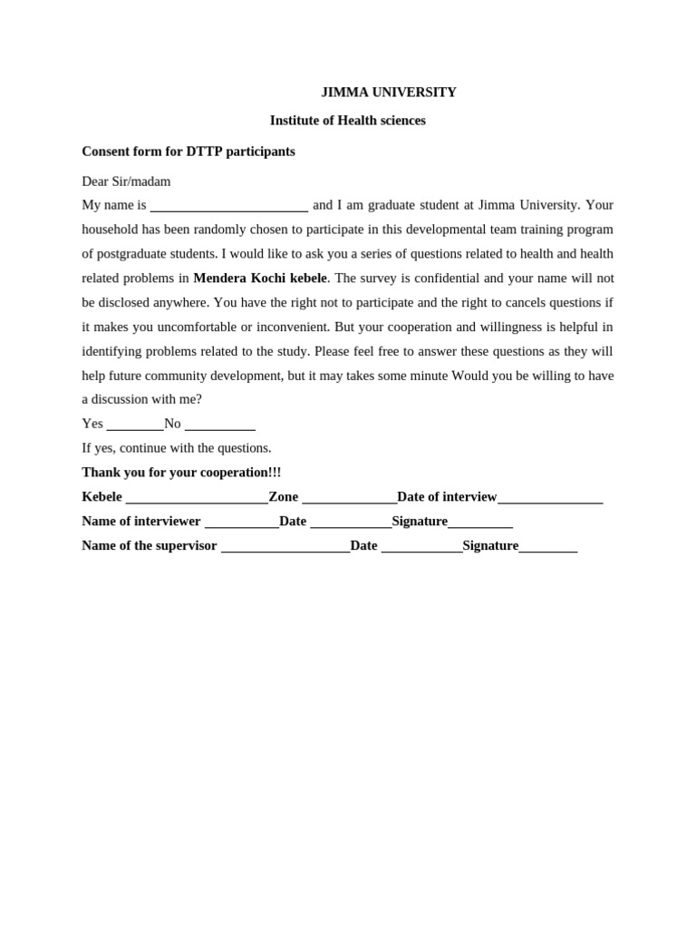Observation Checklist and Houshold Questionarie | PDF | Hypertension ...