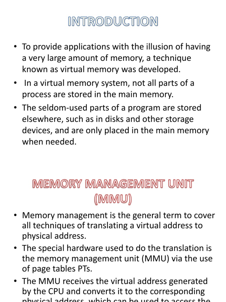 Virtual Memory Presentation | PDF | Cpu Cache | Computer Memory