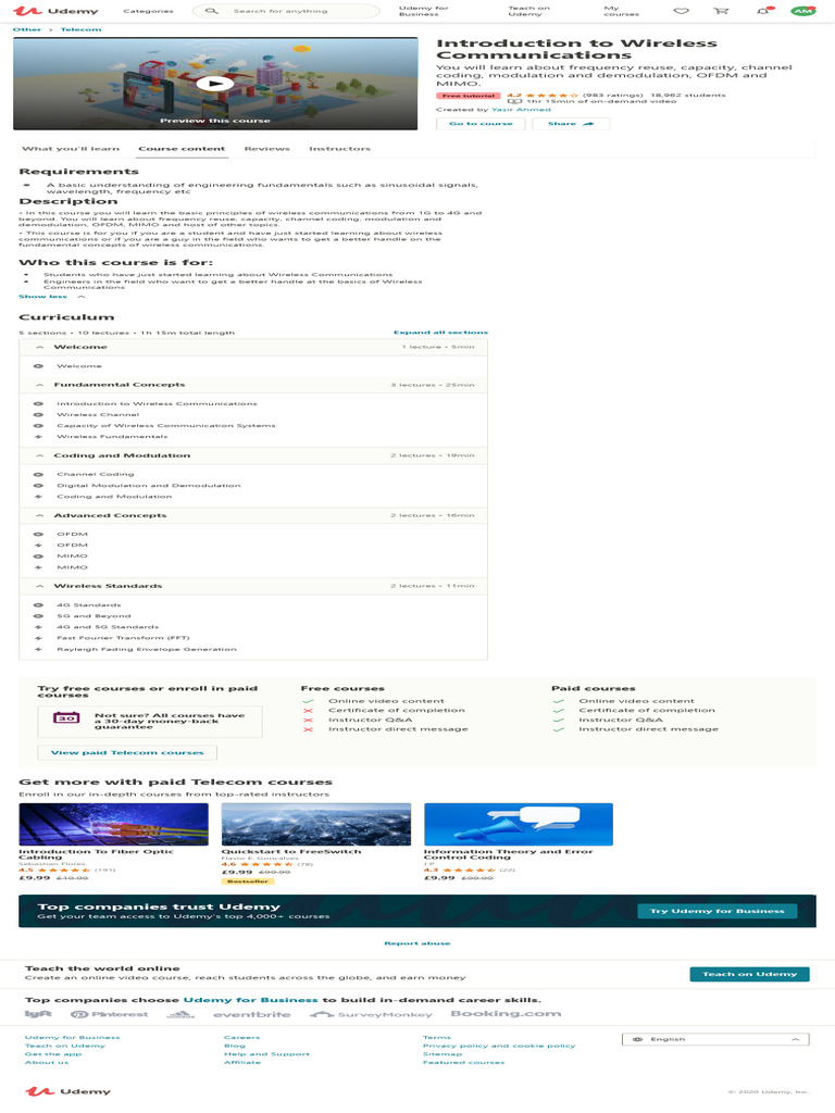 Free Telecom Tutorial - Introduction to Wireless Communications_content ...