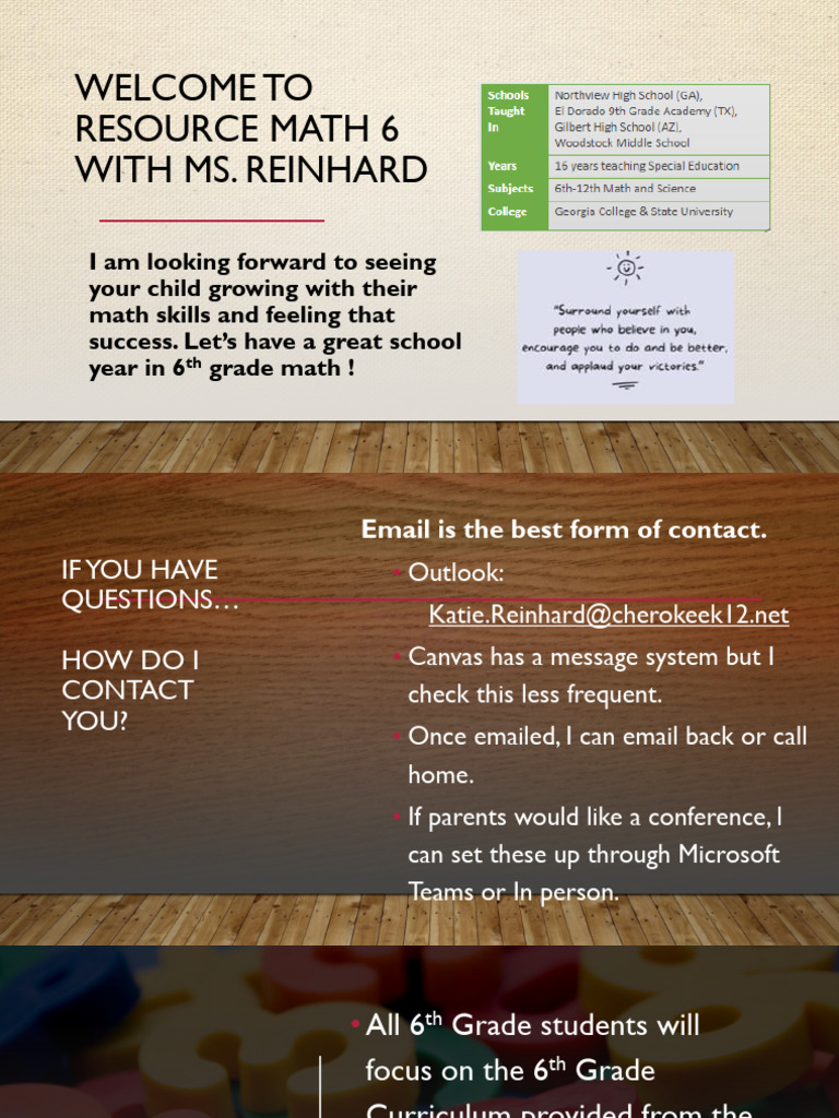 6th Grade Math Class Overview | PDF | Homework
