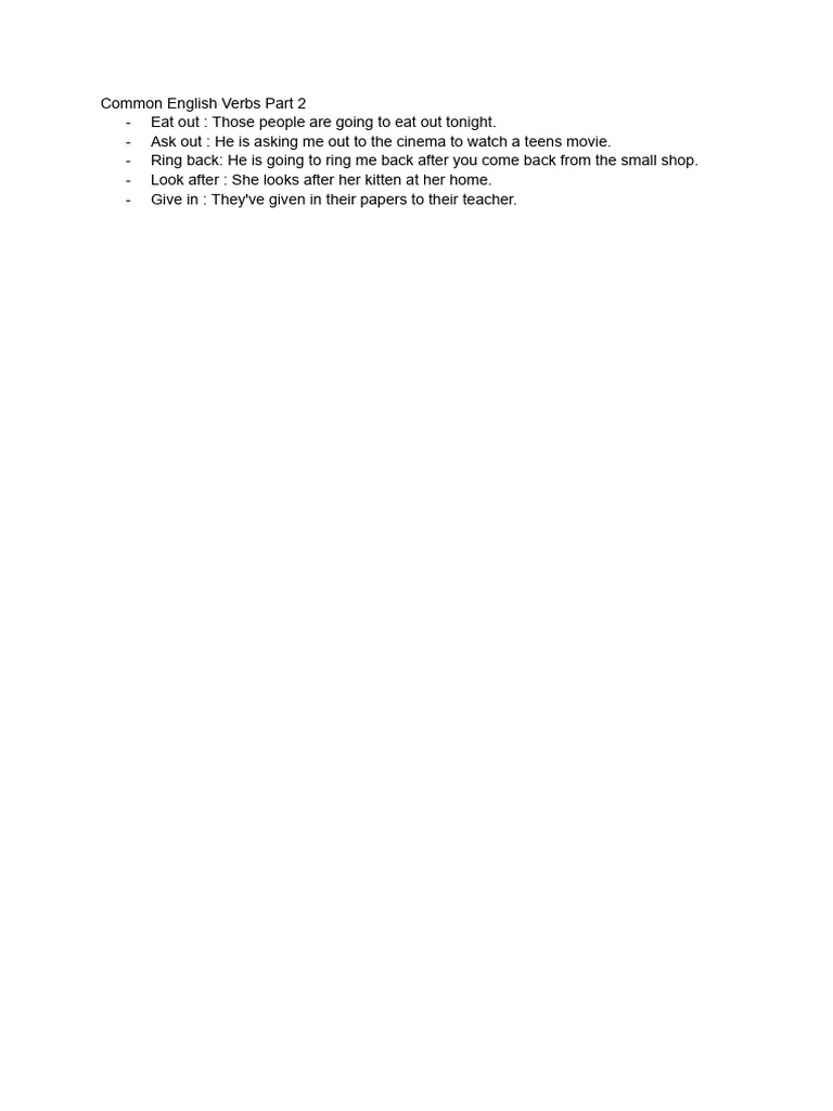Common English Verbs Part 2 | PDF