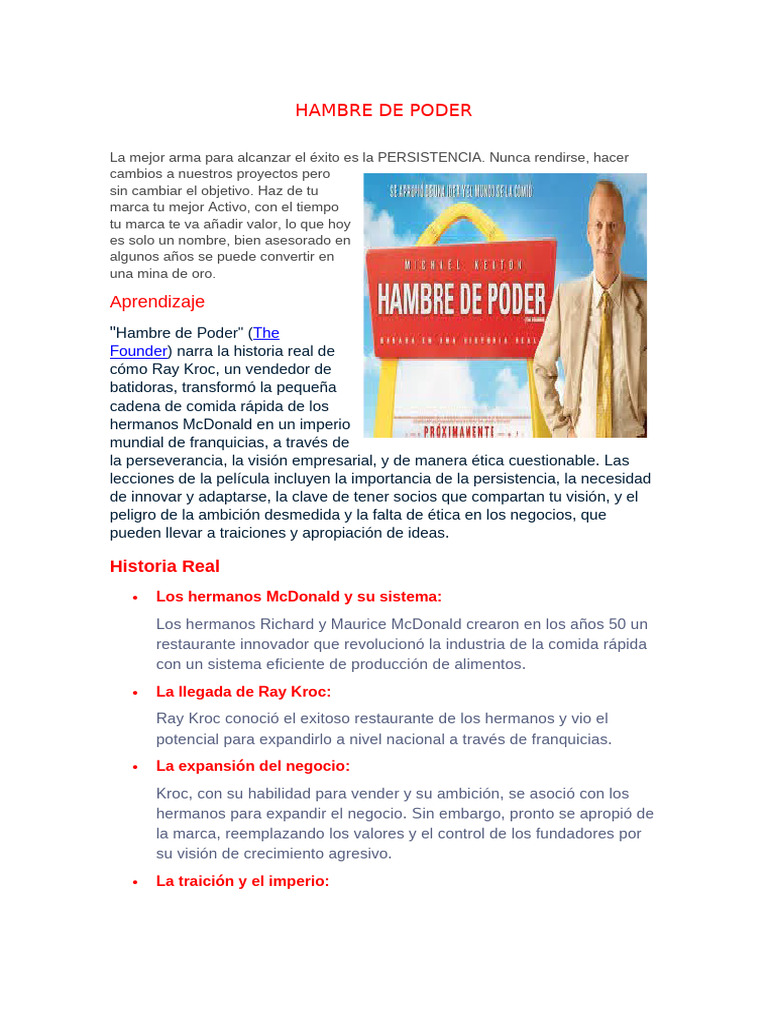 HAMBRE DE PODER jara | PDF | Mc Donald's